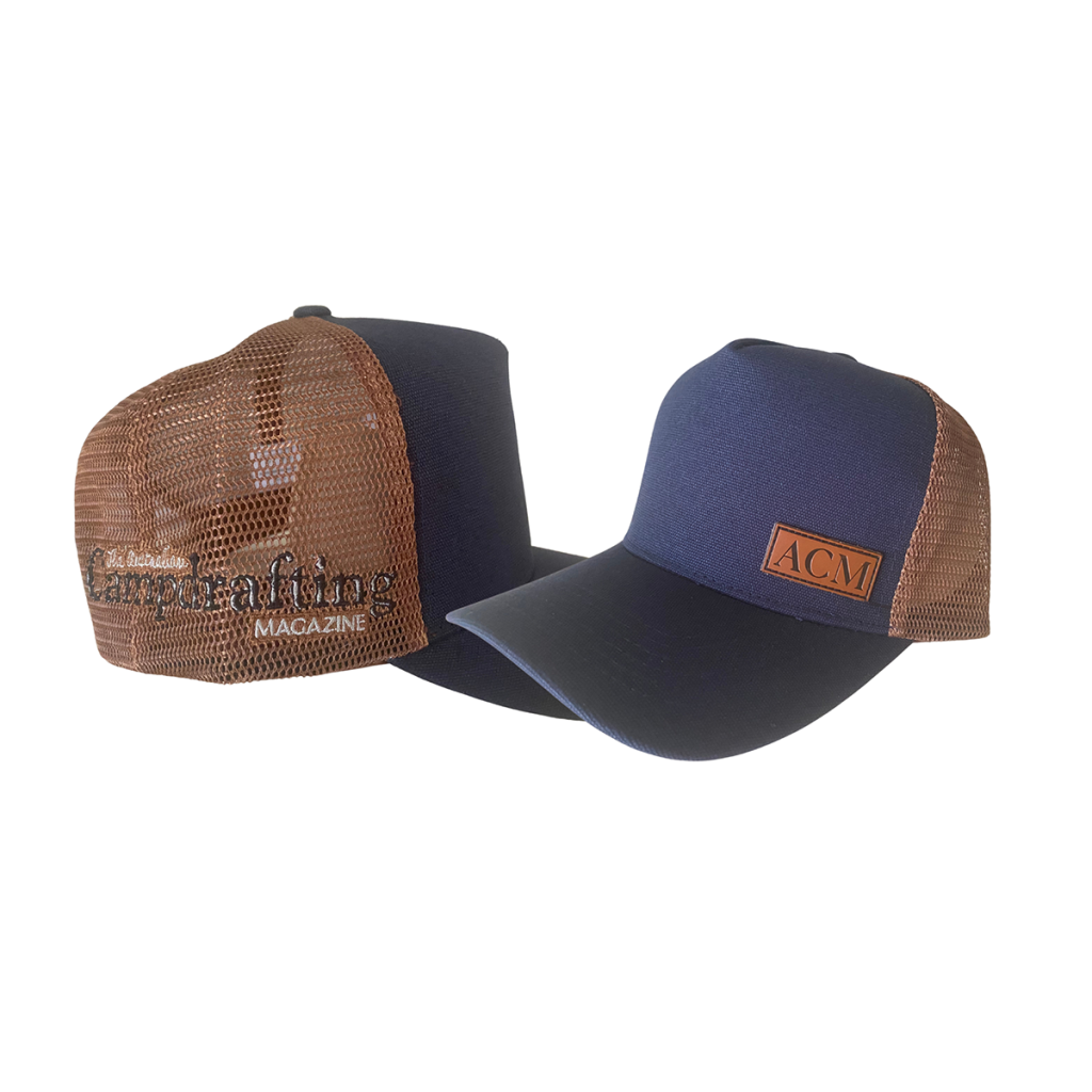 ACM NEW Navy / Tan Truckers Cap – Australian Campdrafting Magazine